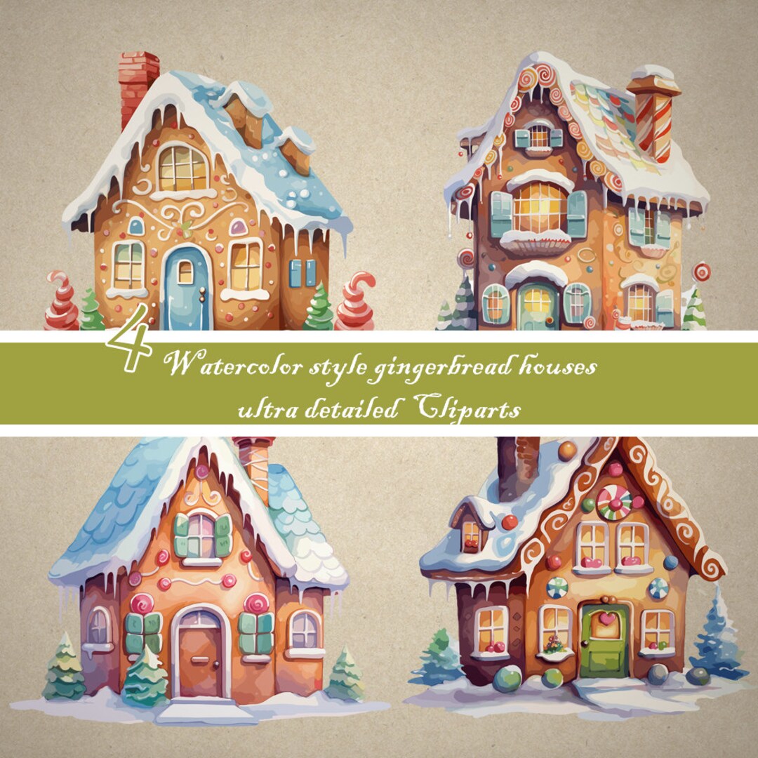 Watercolor Gingerbread House Clipart - Gingerbread House Clip Art ...