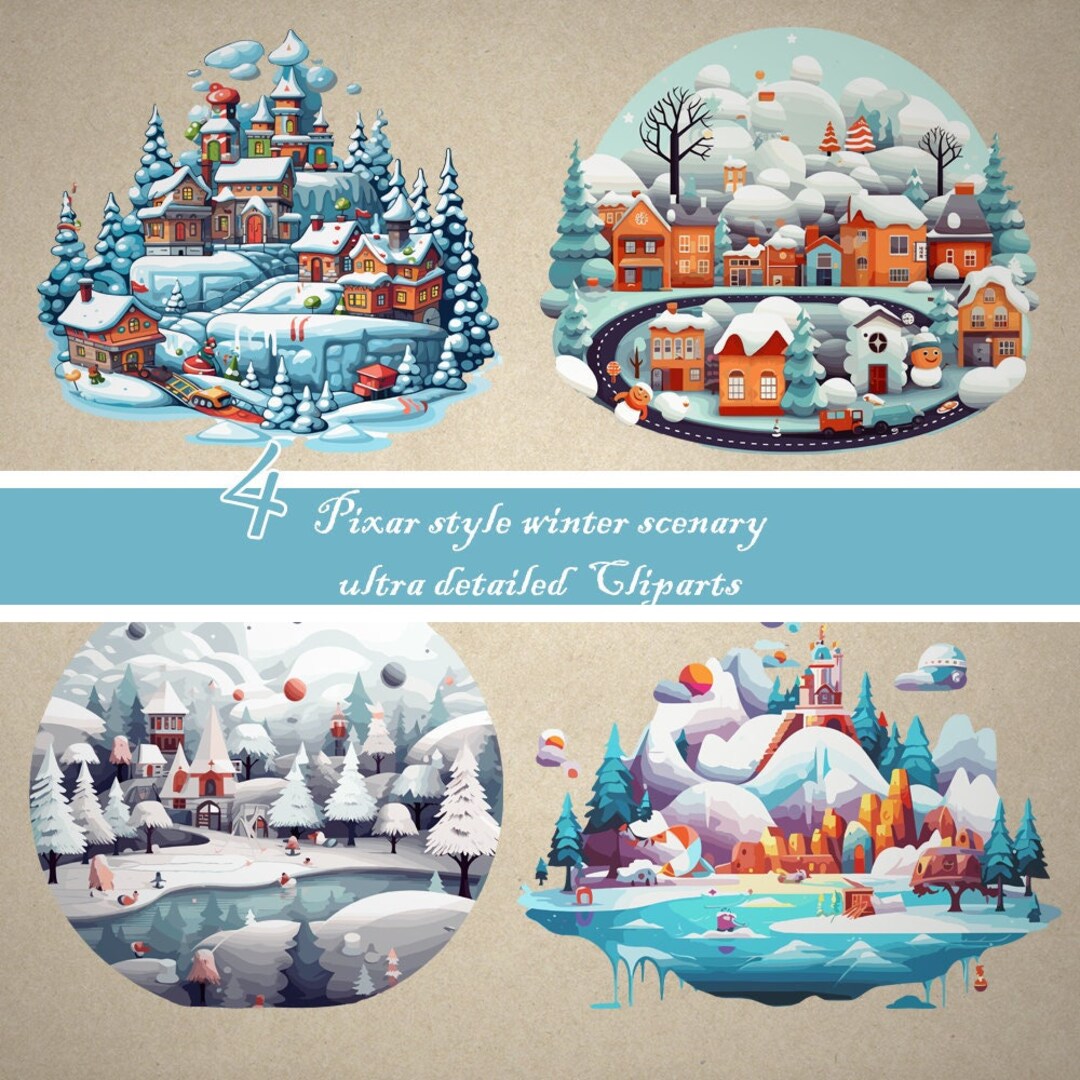 Christmas Clipart | Pixar Cute Style Christmas Graphics | Winter ...