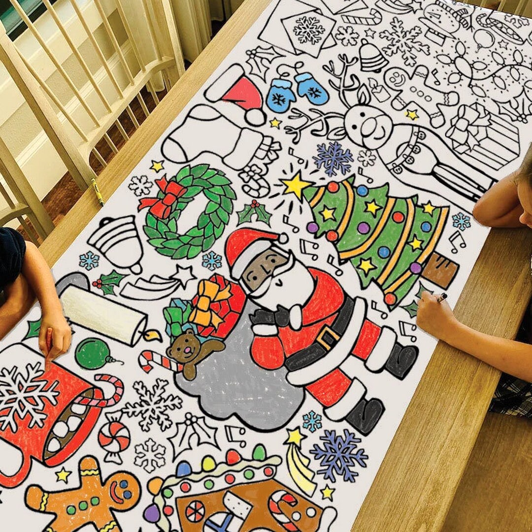 GIANT Christmas Coloring Poster or Table Cover Paper Holiday - Etsy