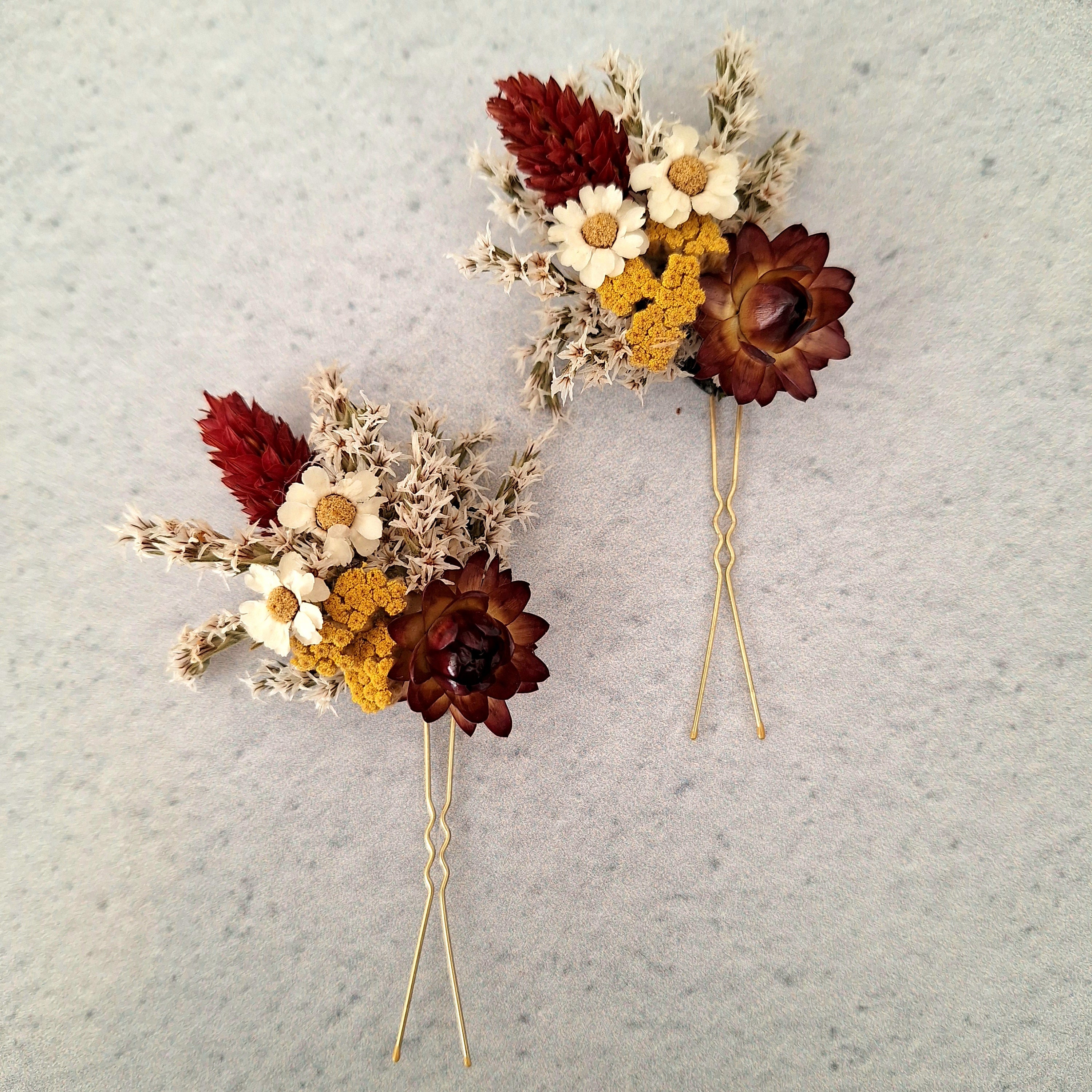 Wild Flower Wedding Hair Pins,autumn Flower Hair Pins,colored Flower ...