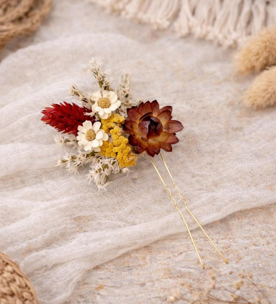 Wild Flower Wedding Hair Pins,autumn Flower Hair Pins,colored Flower ...