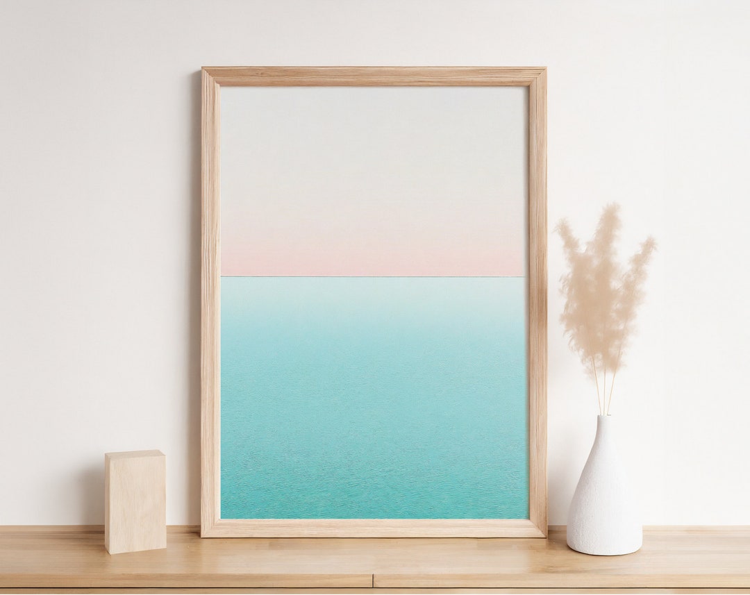 A Calm Ocean, Minimalistic Pastel Poster Design, 5:7 Aspect Ratio, ISO ...