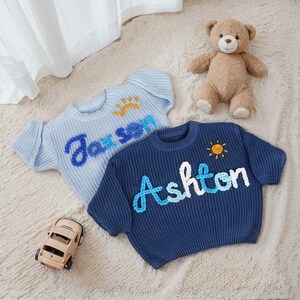 Custome Baby Name Sweater,personalized Embroidered Children Sweater ...
