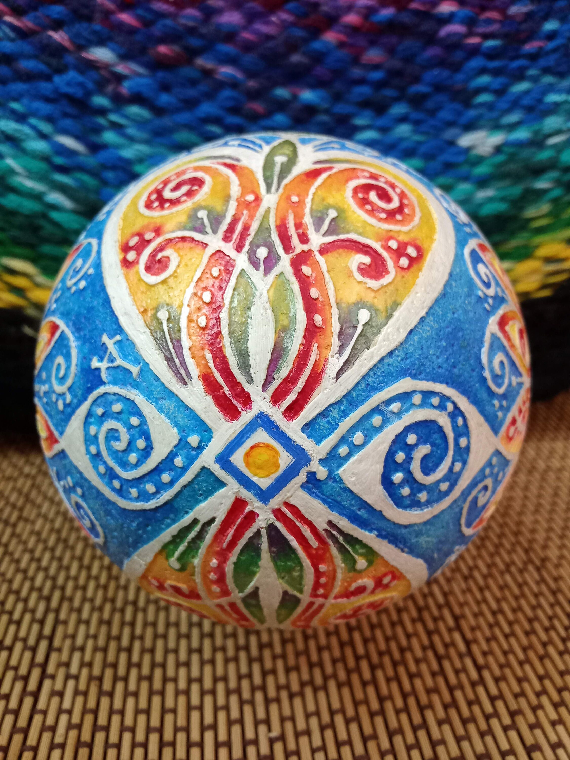Kindness Unites Hearts Ukrainian decorative Easter egg. Handmade gift ...