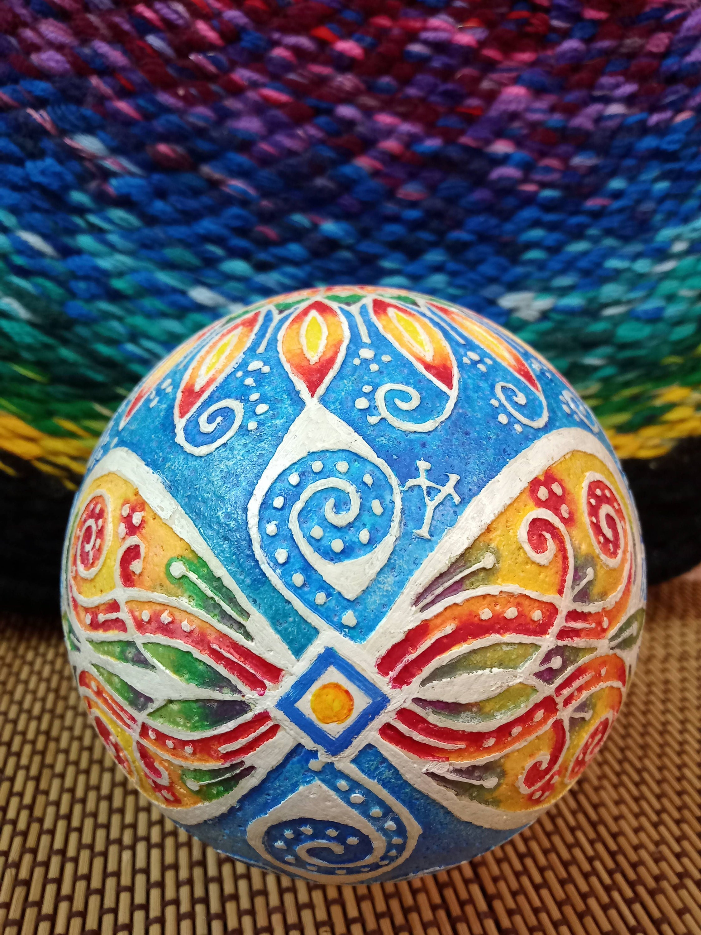 Kindness Unites Hearts Ukrainian decorative Easter egg. Handmade gift ...
