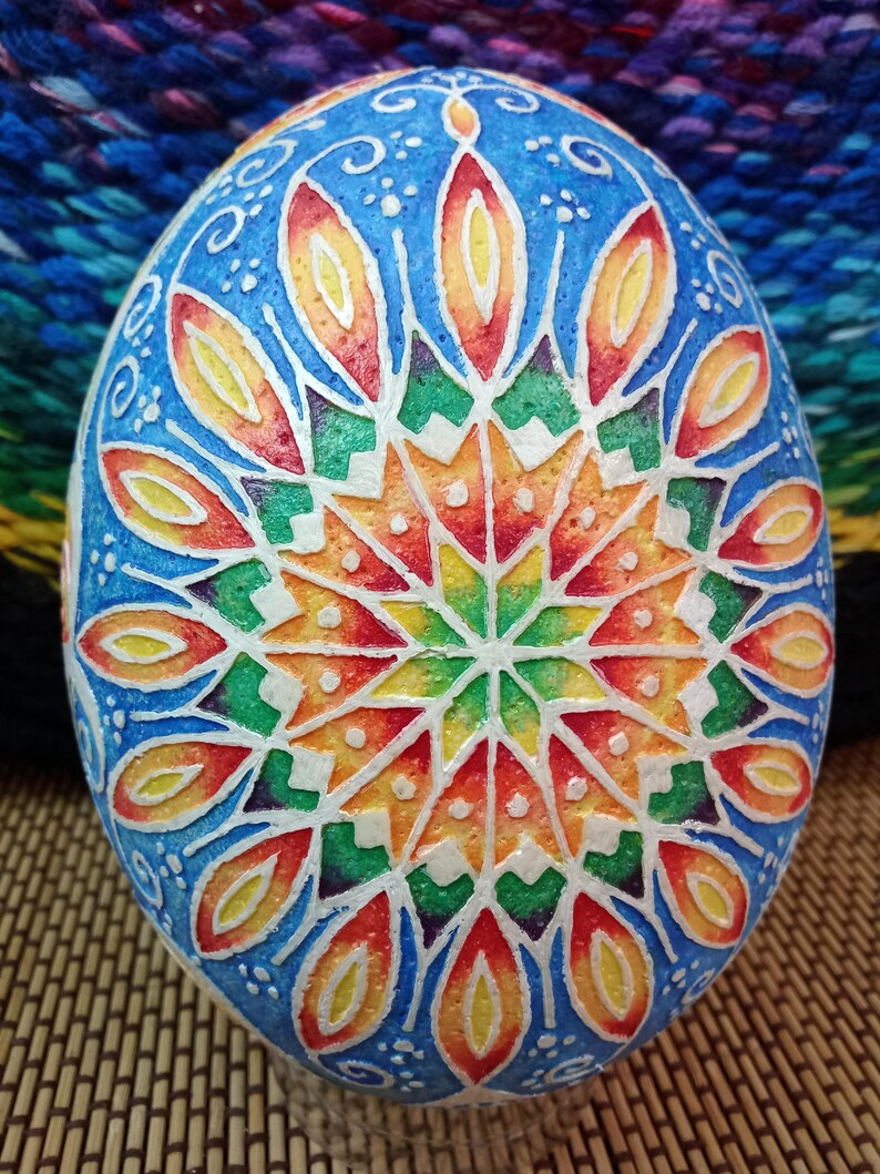 Kindness Unites Hearts Ukrainian decorative Easter egg. Handmade gift ...