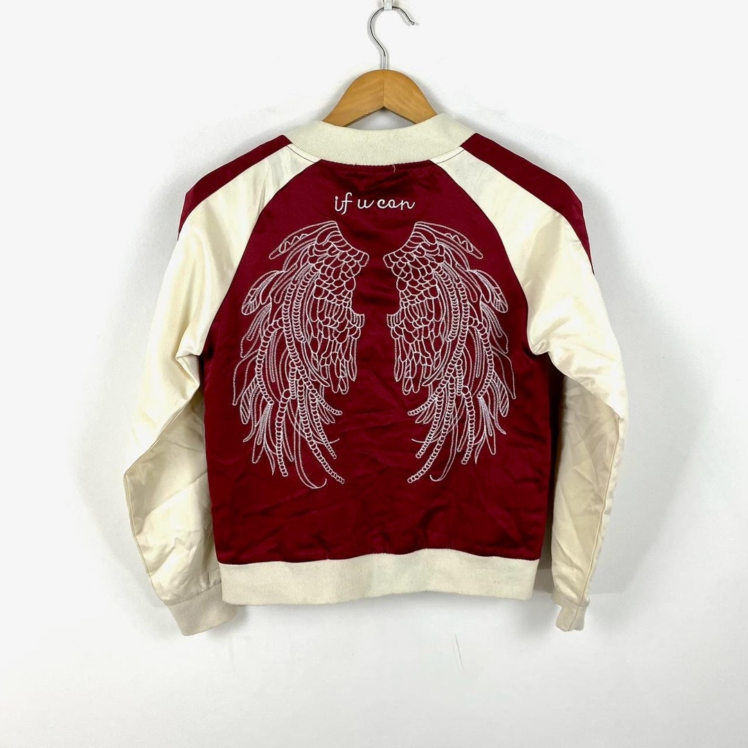 Angel Wings Embroidered Vintage Style Bomber Souvenir Jacket - Etsy