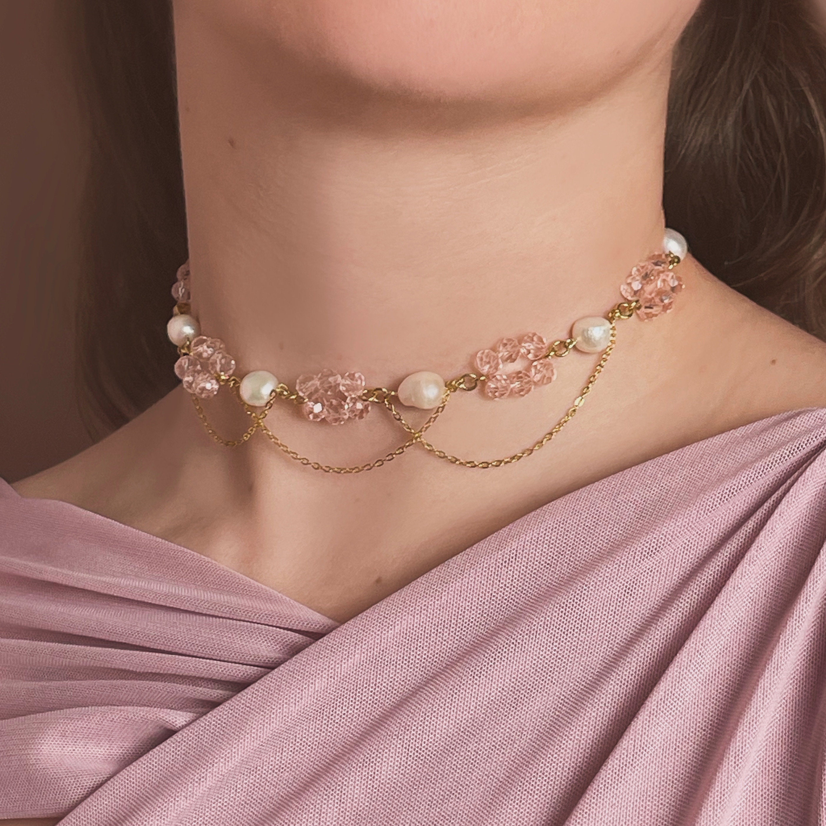 DAPHNÉ- Bridgerton Necklace, Pearls, Gift Idea for Women, Handmade - Etsy
