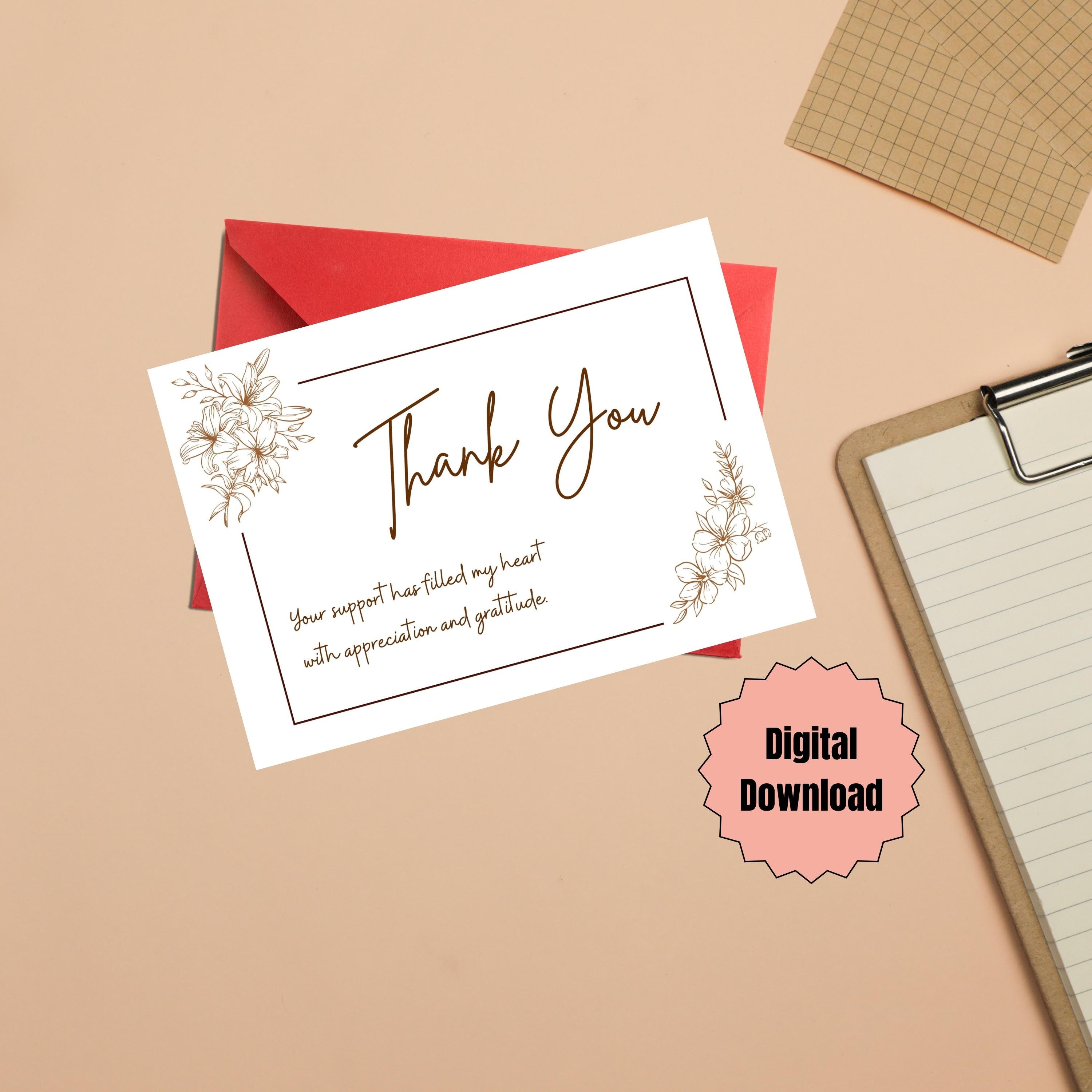 Printable Thank You Card for Family, Friends. - Etsy