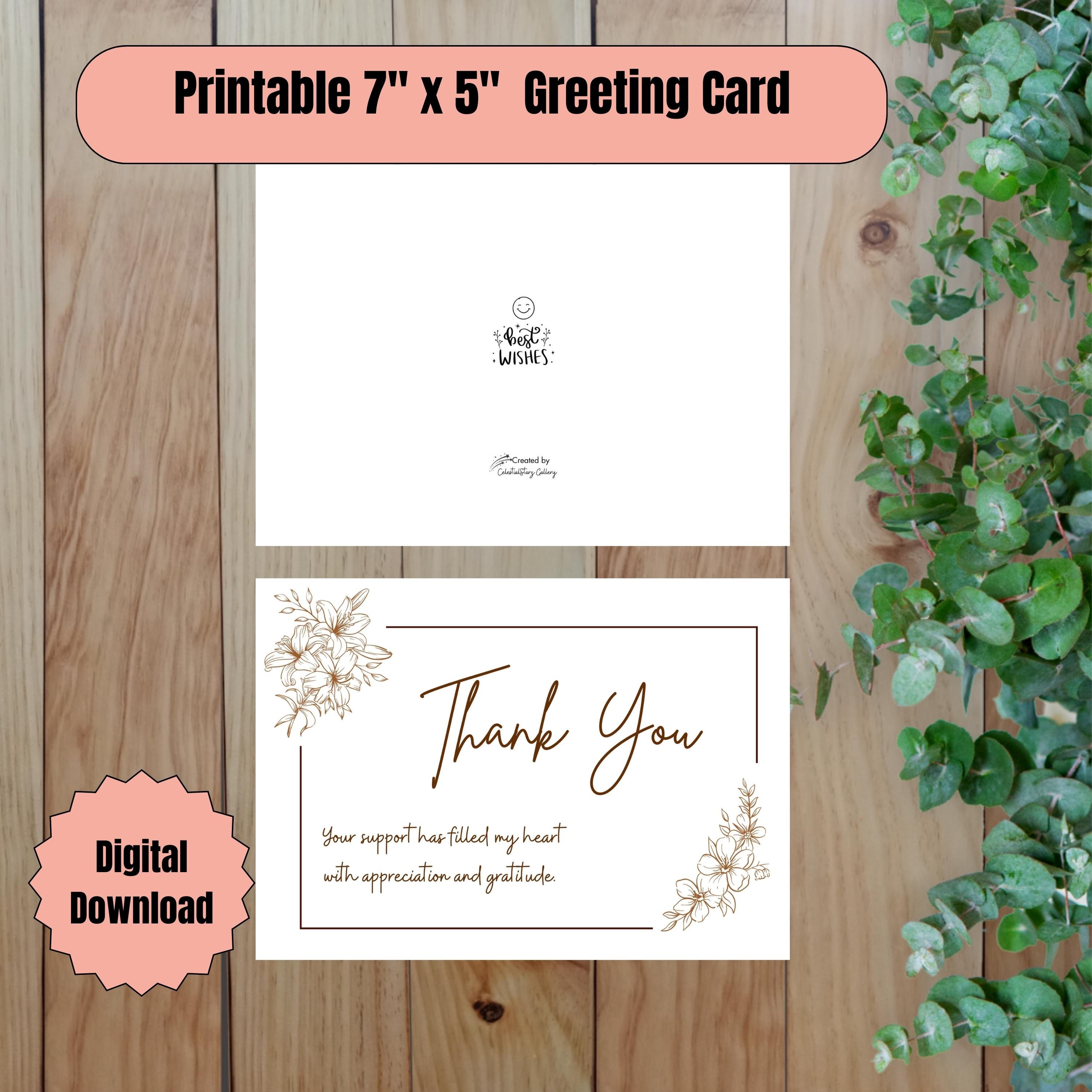 Printable Thank You Card for Family, Friends. - Etsy