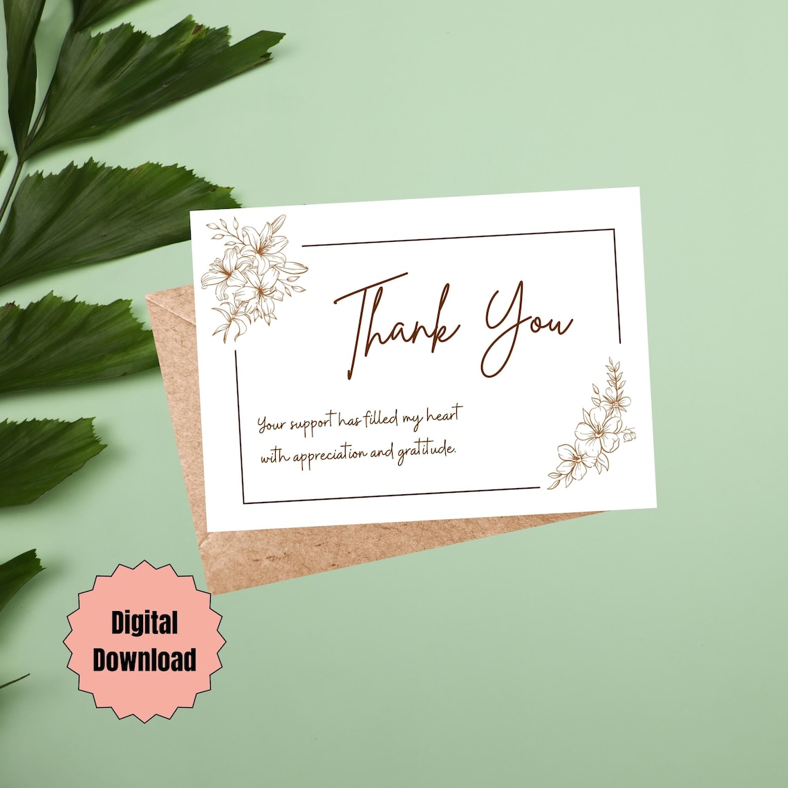 Printable Thank You Card for Family, Friends. - Etsy