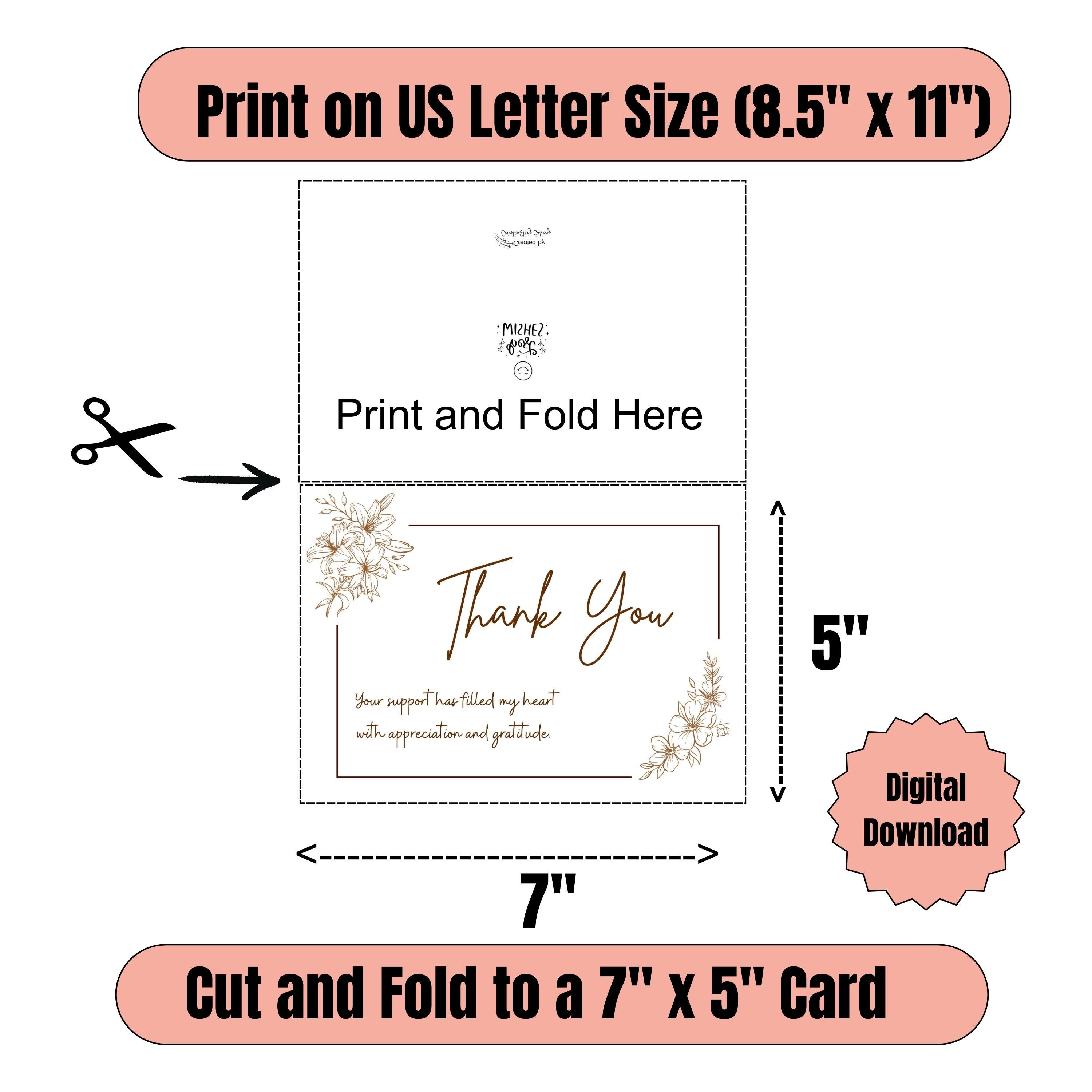 Printable Thank You Card for Family, Friends. - Etsy