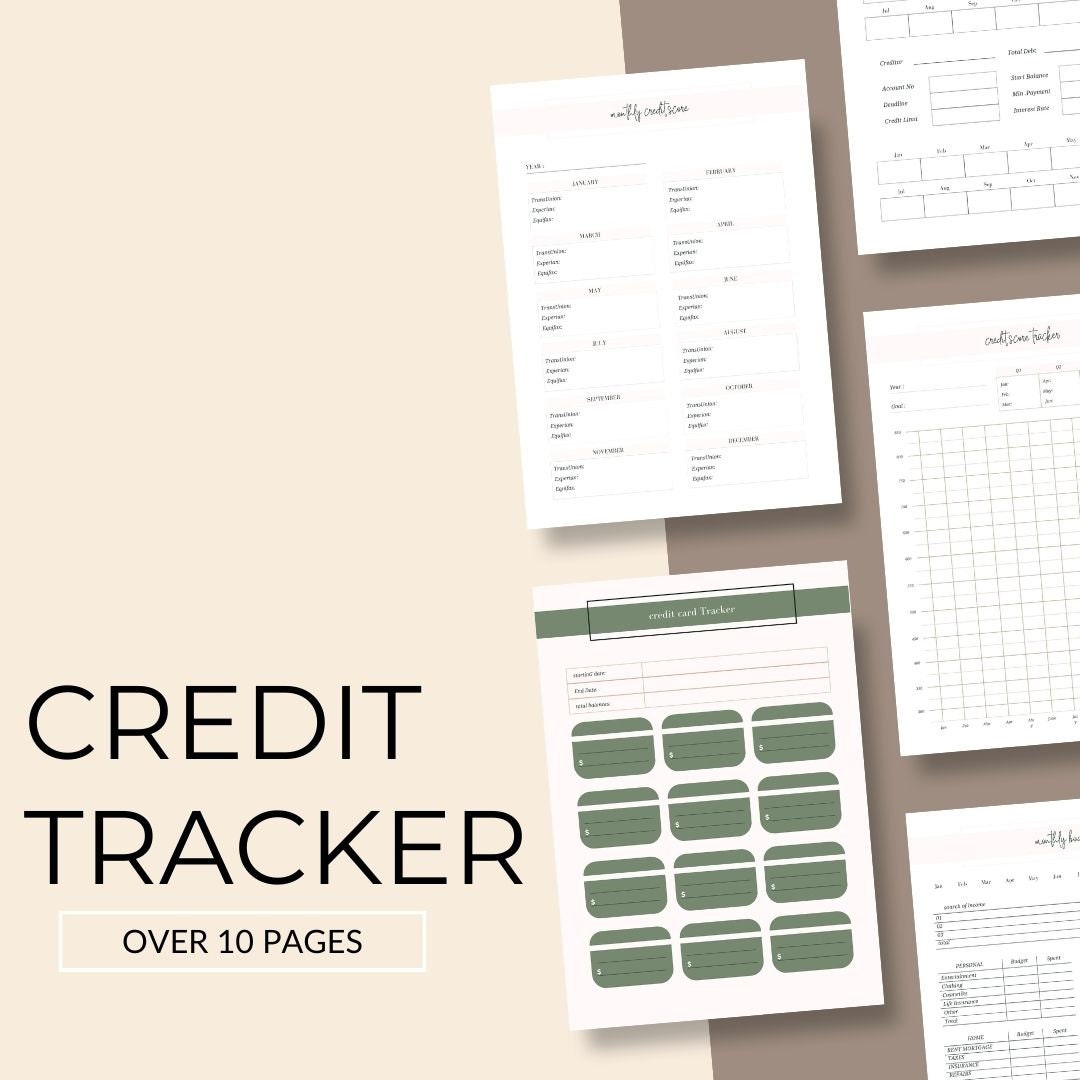 Credit Tracker Planner Digital & Printable Budget Tracker Debt Tracker ...