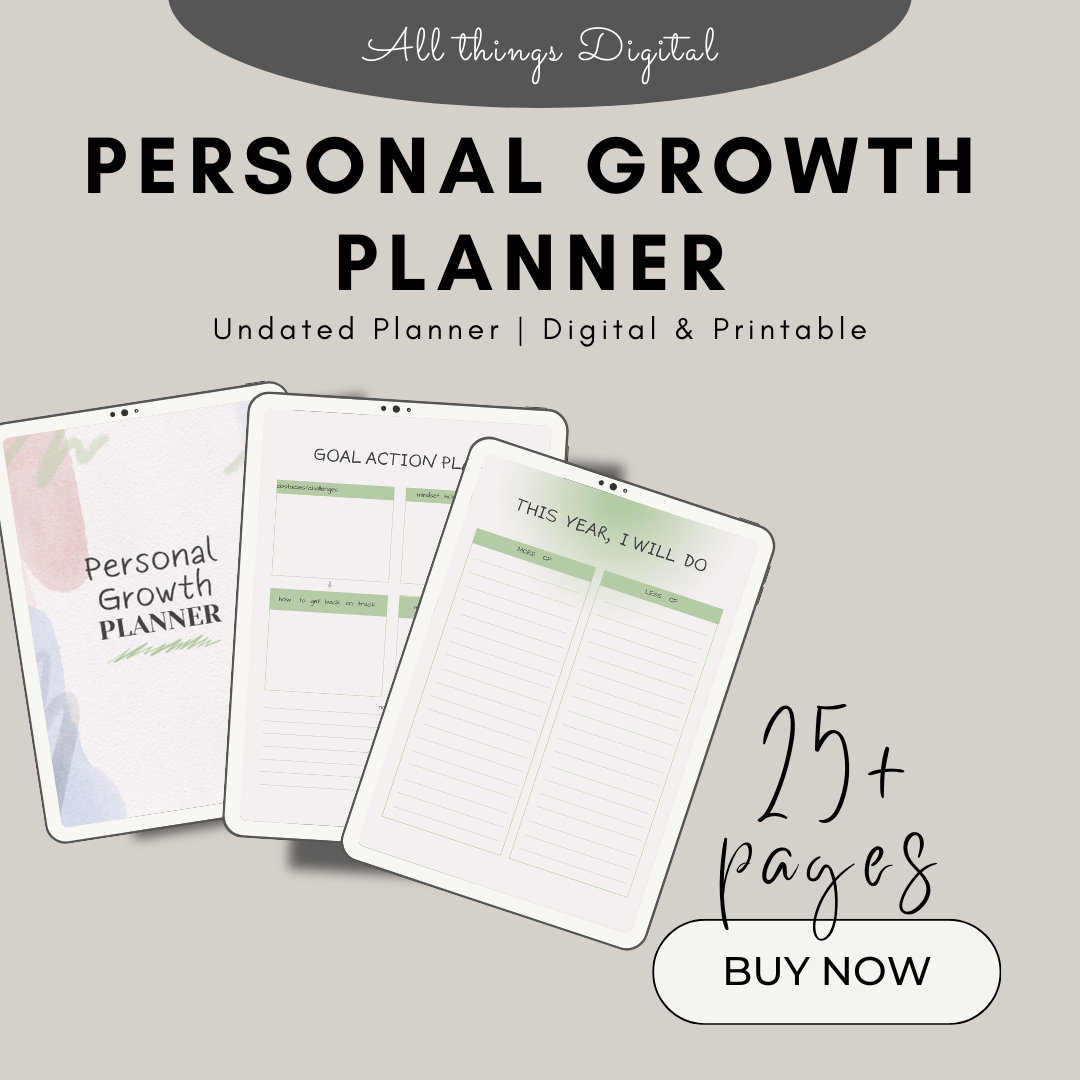 Printable Personal Growth Planner | Self-help | Professional ...