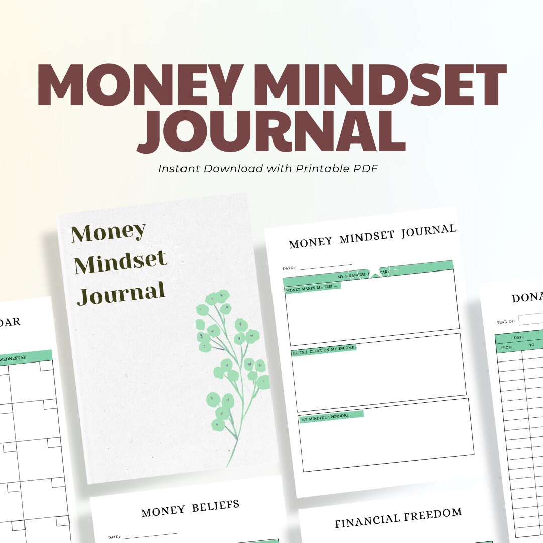 Money Mindset Journal Printable A4 Digital Journal Tracking Money ...