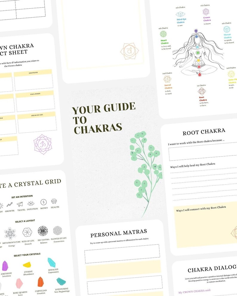 Your Guide to Chakras Printable A4 Spirituality Planner Manifesting ...