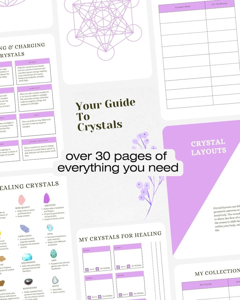 Guide to Crystals Planner - Printable (A4) | Spirituality Planner ...
