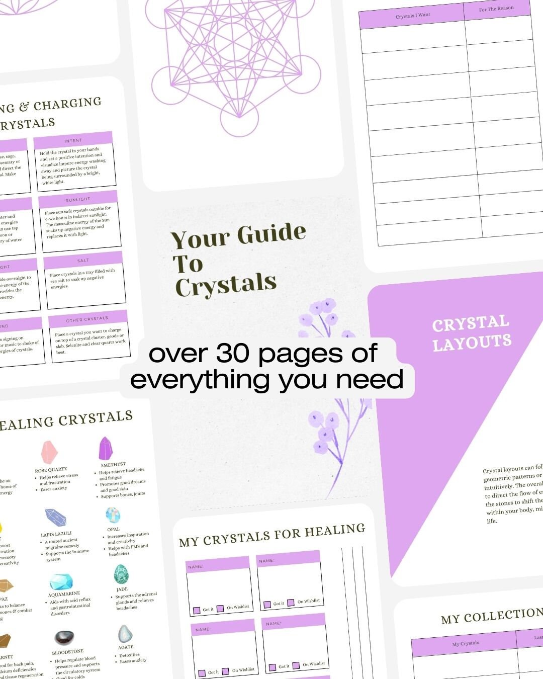 Guide to Crystals Planner - Printable (A4) | Spirituality Planner ...
