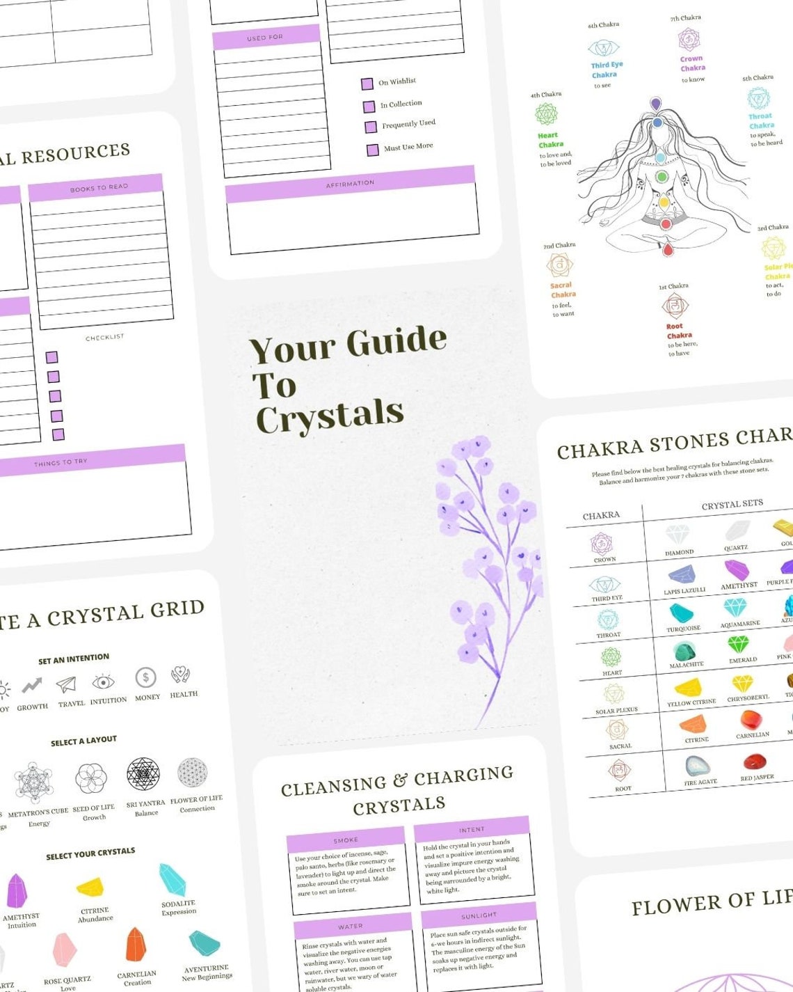 Guide to Crystals Planner Printable A4 Spirituality Planner Crystals ...