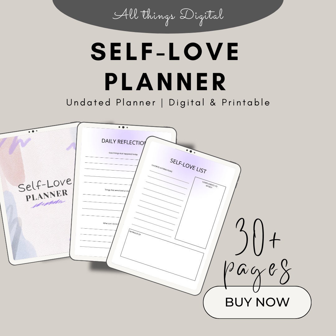 Digital and Printable Self-love Planner | Self-love | Self Care | Self ...