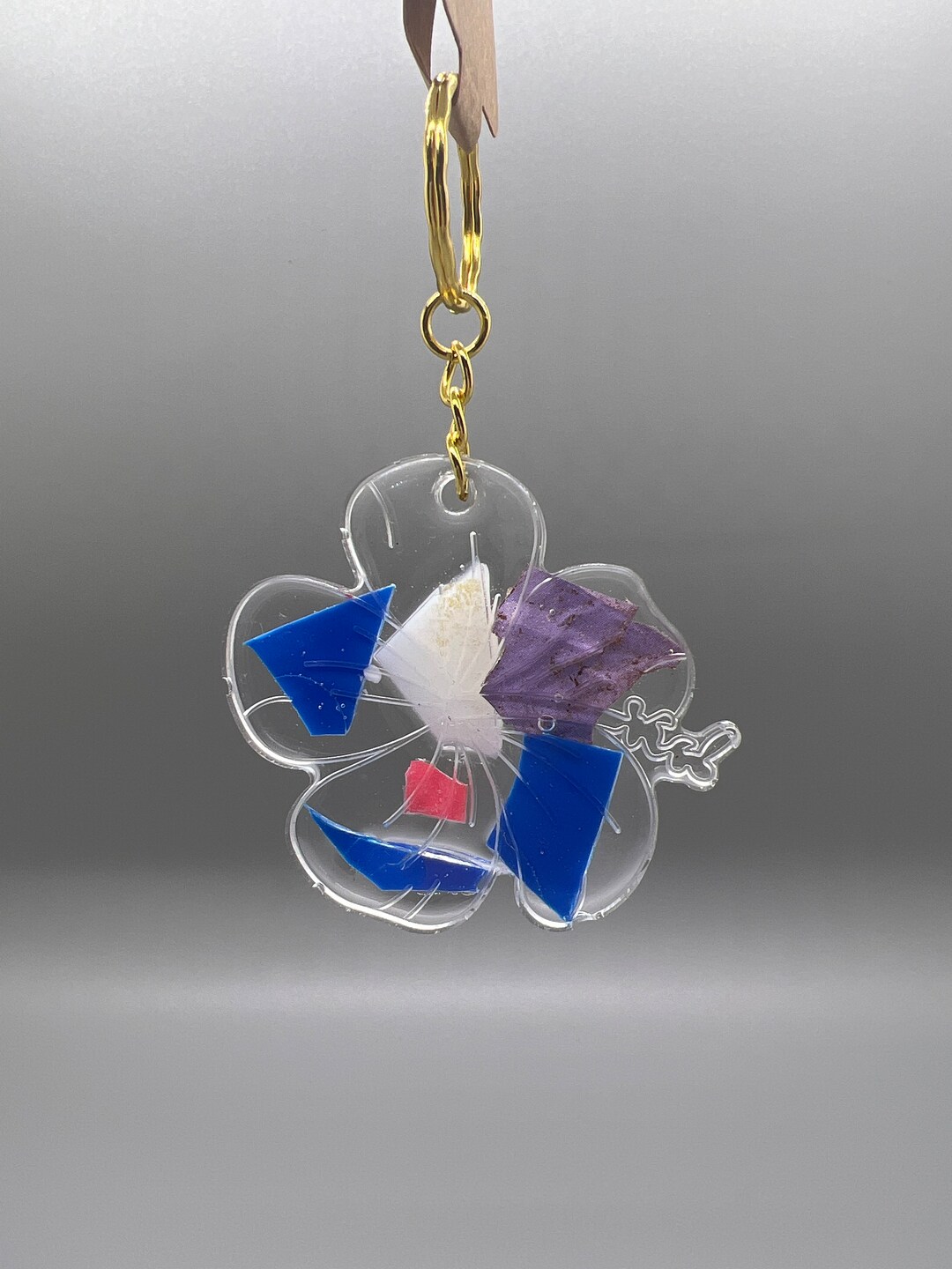 Hibiscus Keychain Made With Plastics Collected From the - Etsy