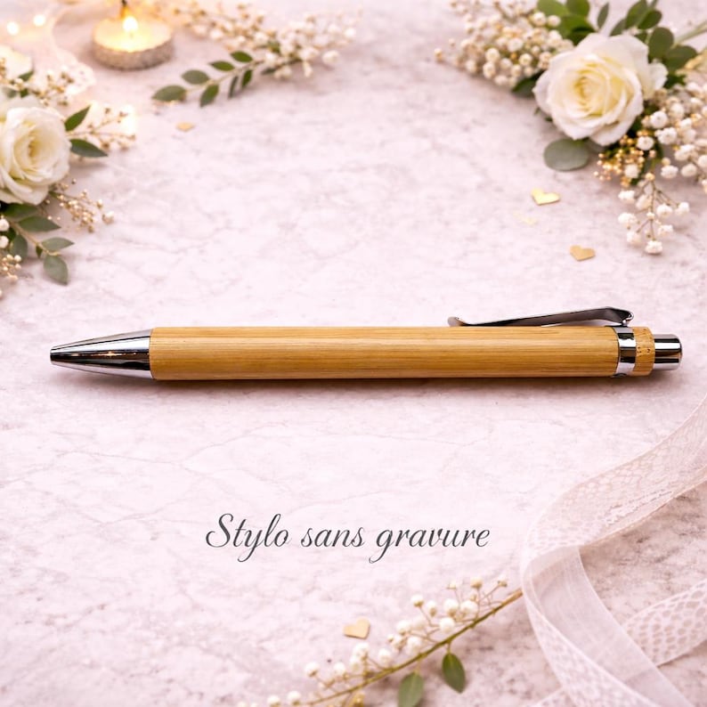 Stylo personnalisé en bambou gravé – Cadeau unique et écoresponsable ...