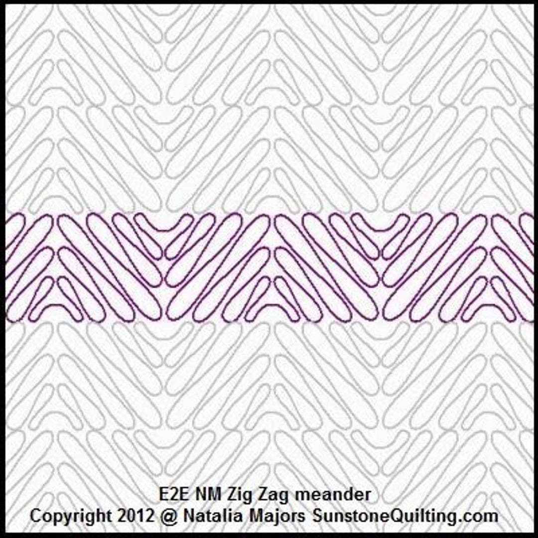 Longarm Machine Quilting Digital Pattern - E2E NM Zigzag Meander - Edge to Edge Pantograph - Etsy