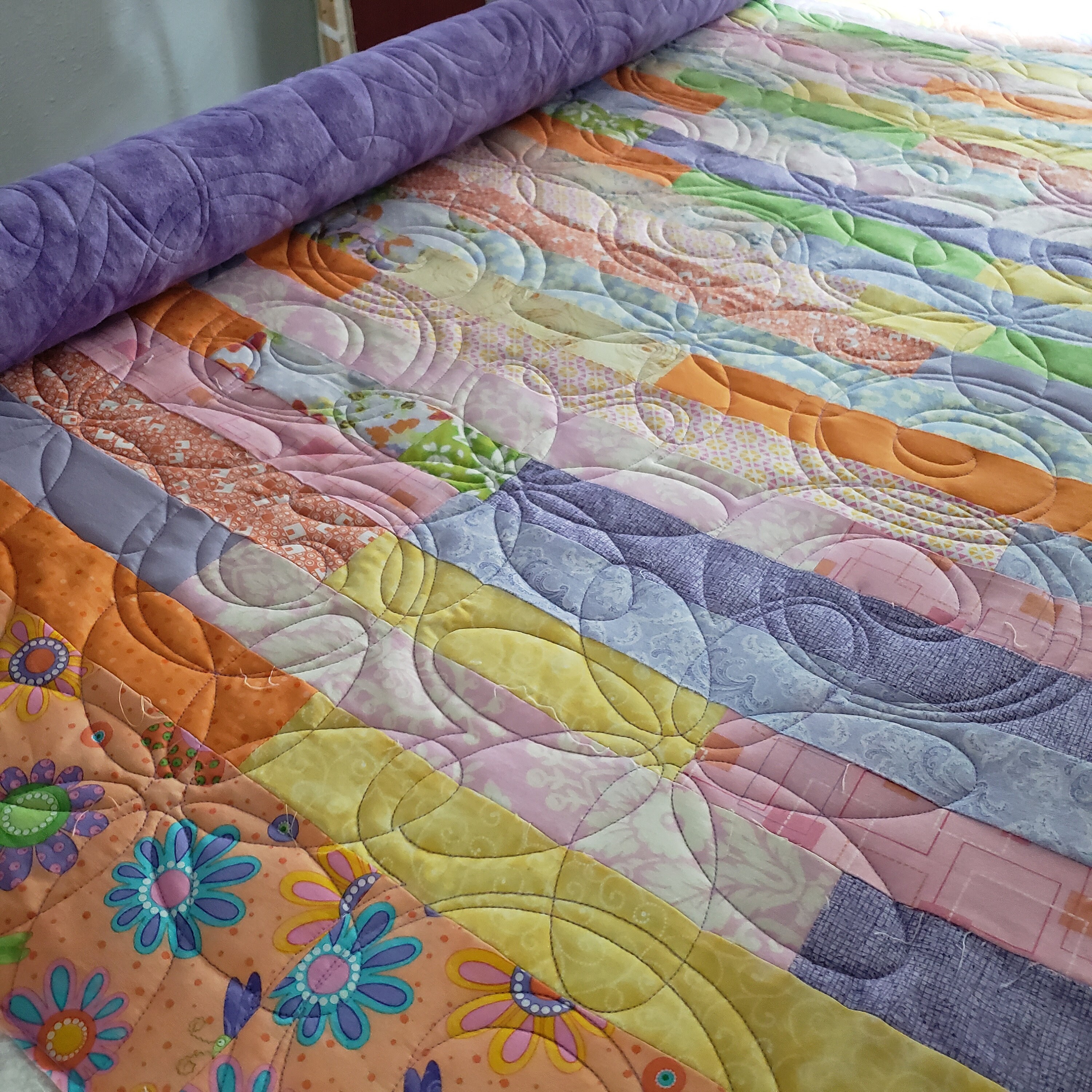 E2E NM Wild Flowers Swirls - Longarm Machine Quilting Digital Pattern ...