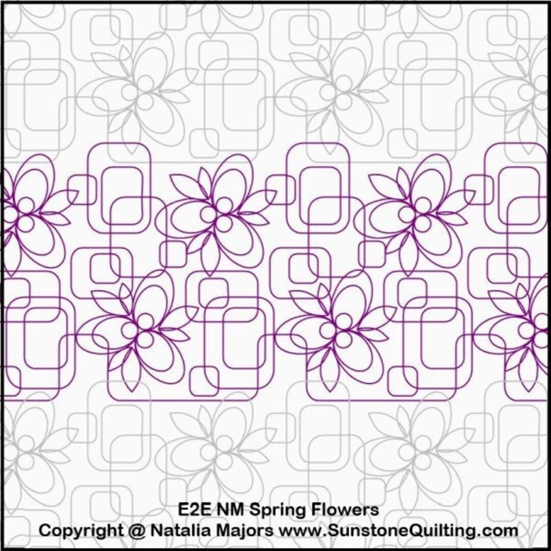 E2E NM Spring Flowers - Longarm Machine Quilting Digital Pattern - Edge to Edge Pantograph - Etsy