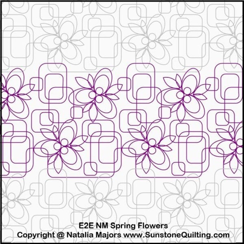 E2E NM Spring Flowers - Longarm Machine Quilting Digital Pattern - Edge to Edge Pantograph - Etsy