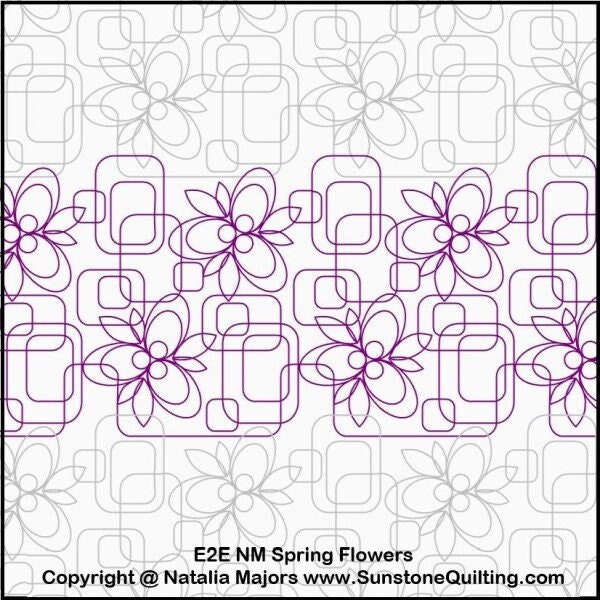 E2E NM Spring Flowers - Longarm Machine Quilting Digital Pattern - Edge ...