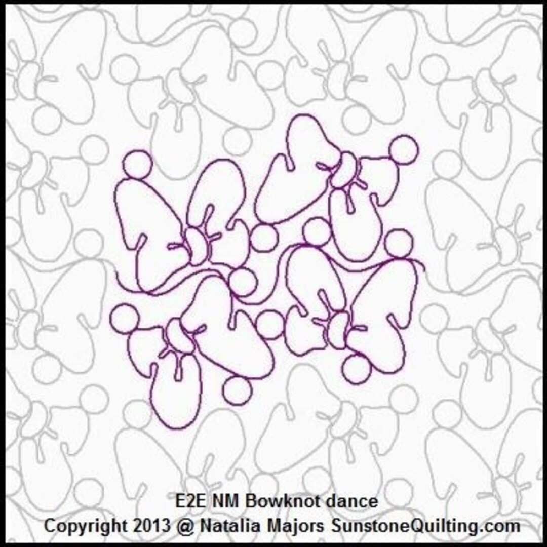 Longarm Machine Quilting Digital Pattern - E2E NM Bowknot Dance - Edge to Edge Pantograph - Etsy