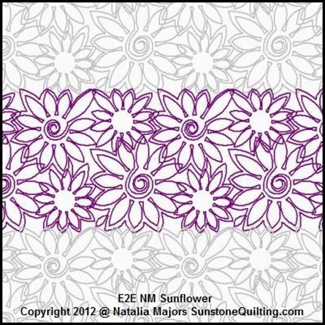E2E NM Sunflower - Longarm Machine Quilting Digital Pattern - Edge to Edge Pantograph - Etsy