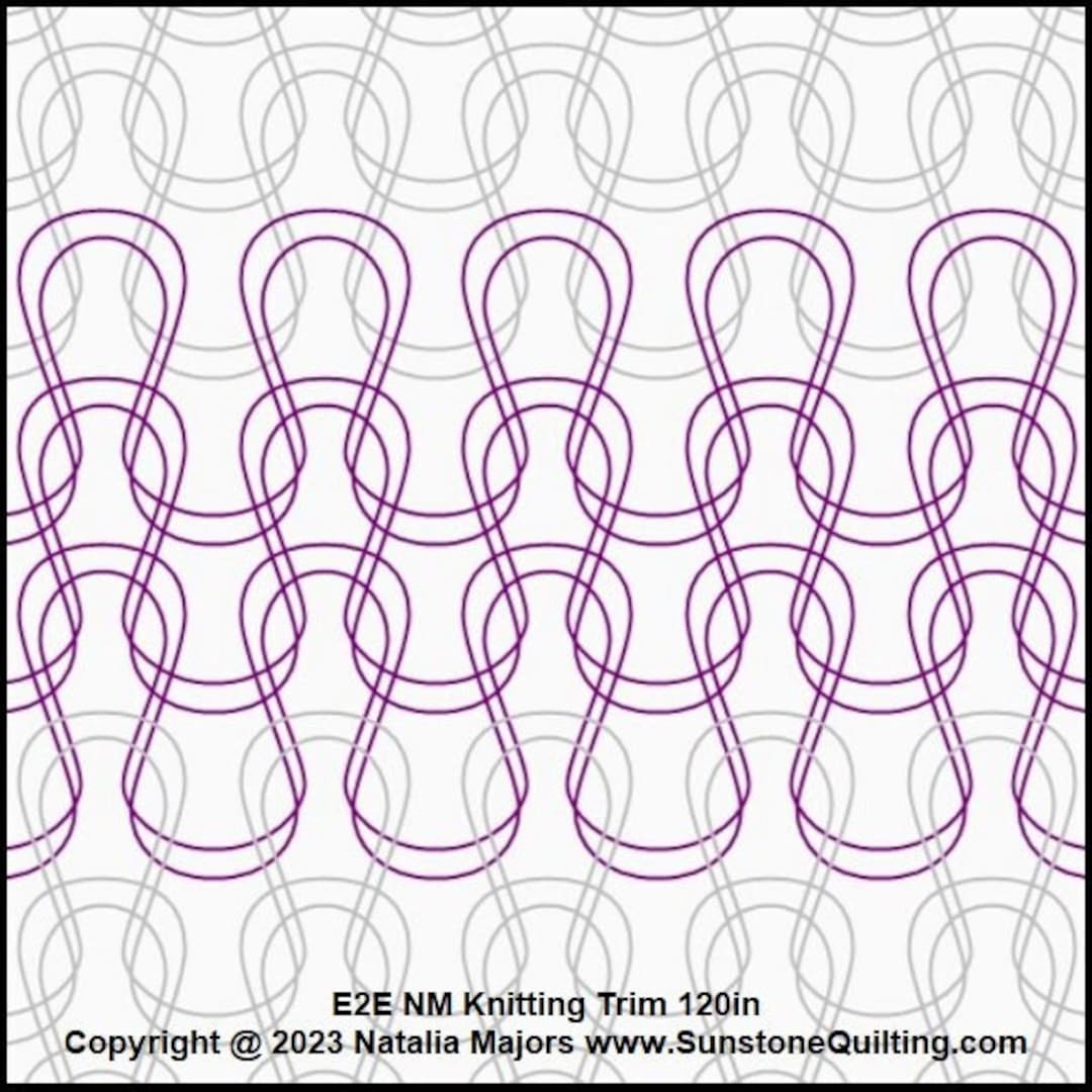 Longarm Machine Quilting Digital Pattern - E2E NM Knitting - Edge to Edge Pantograph - Etsy