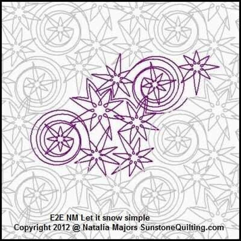Longarm Machine Quilting Digital Pattern - E2E NM Let It Snow Simple - Edge to Edge Pantograph ...