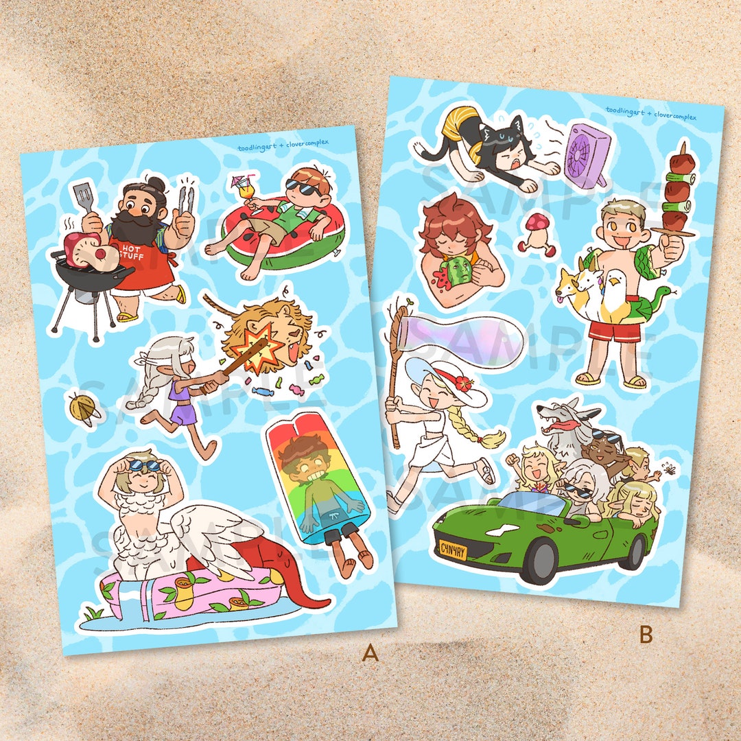 Dunmesh Summer Vinyl Sticker Sheets | 4x6 Inch - Etsy