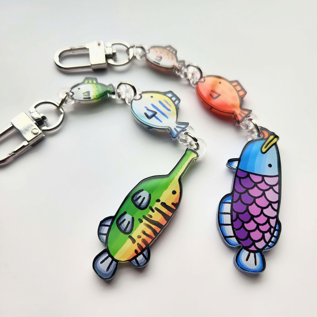 Fishing Game Acrylic Dangle Charms - Etsy