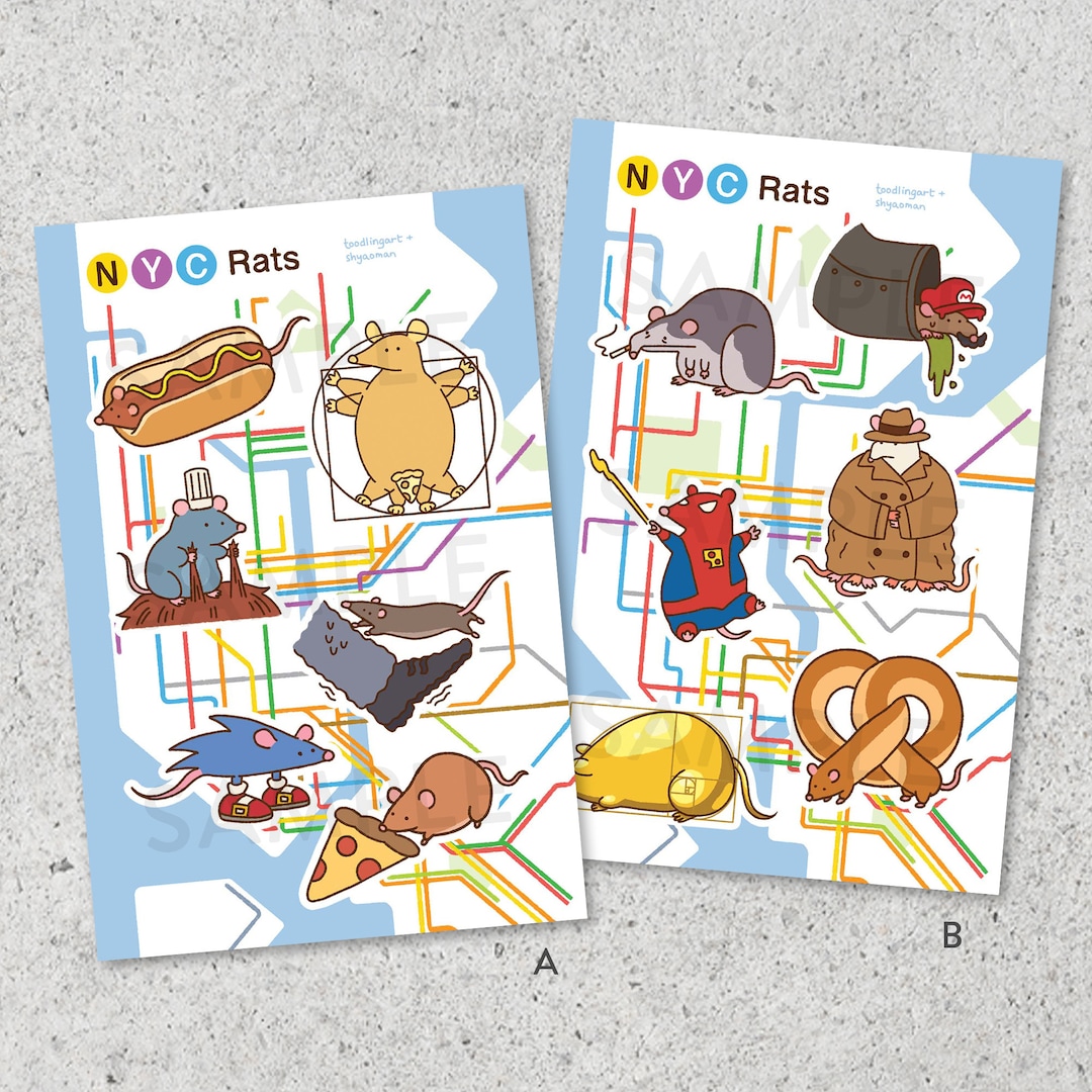 NYC Rats Vinyl Sticker Sheets | 4x6 Inch - Etsy