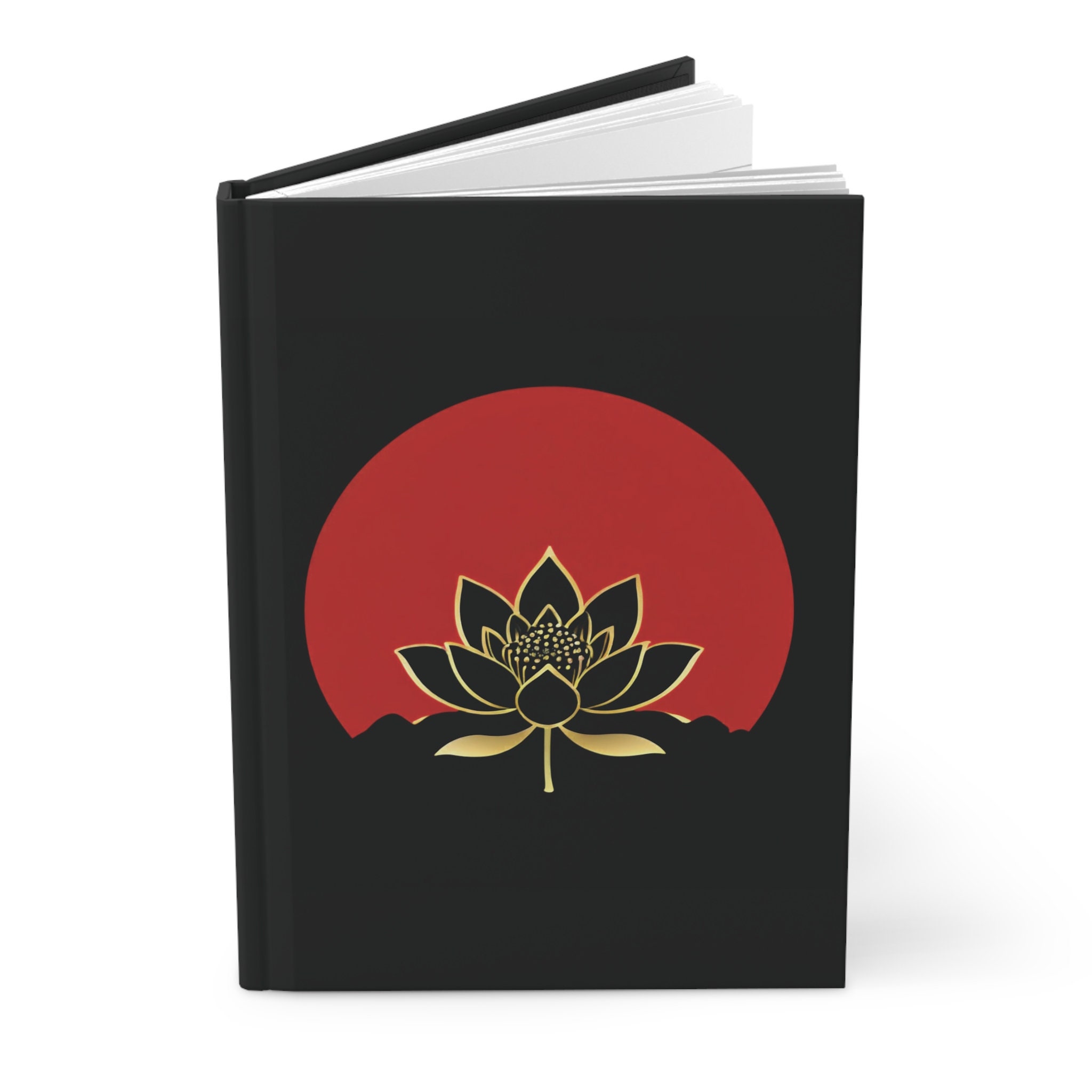 Minimalist Lotus Flower in Front of Red Sun - Japanese Inspired ...