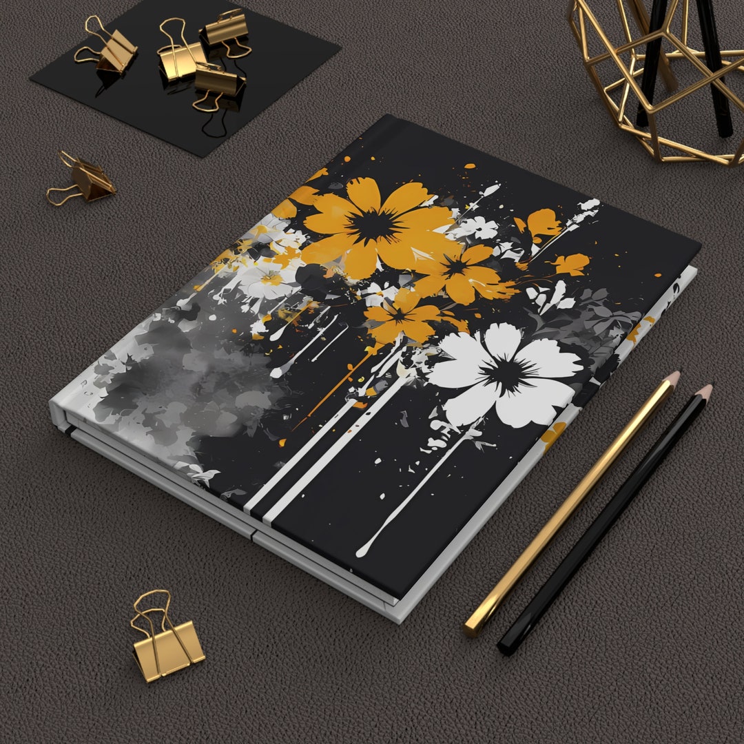 Inky Floral Wraparound Picture Notebook Aesthetic Journal Creative ...