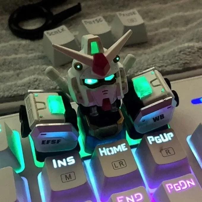 Gundam RX-78 Custom Keycap Mechanical Keycaps Anime Collectible 3 Piece ...