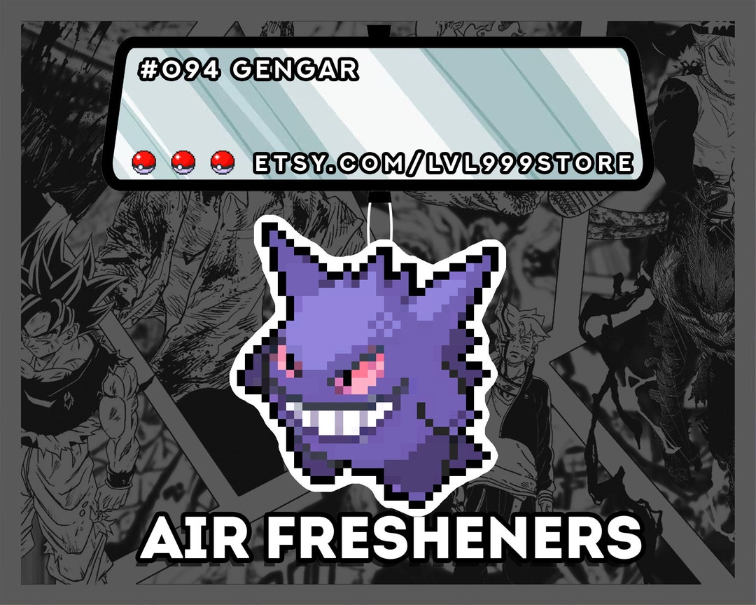 Pokepixel Gengar Car Air Freshener Car Accessory Gaming Pixel - Etsy