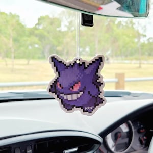 Pokepixel Gengar Car Air Freshener Car Accessory Gaming Pixel - Etsy