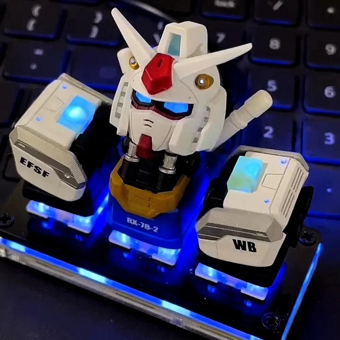 Gundam RX-78 Custom Keycap Mechanical Keycaps Anime Collectible 3 Piece ...