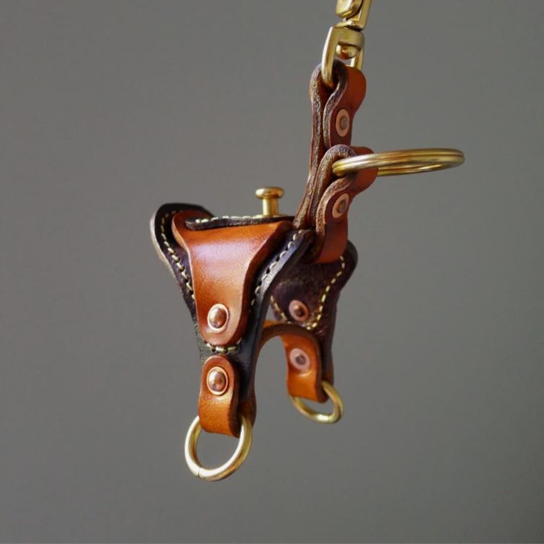 Handmade Leather Saddle Keychain: Equestrian Bag Charm;handmade Leather ...