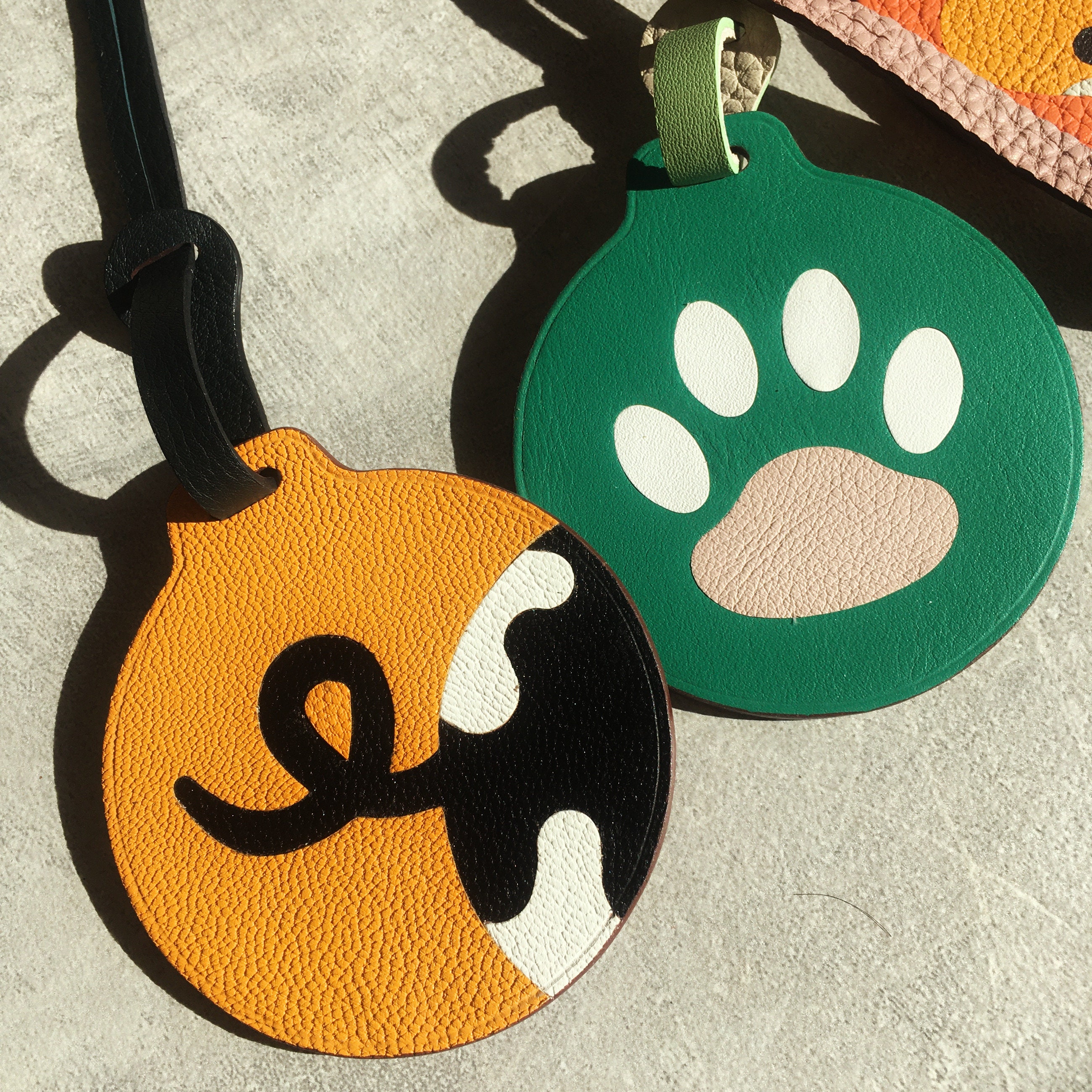 Handmade Leather Bagcharm/handmade Colorful Leather Bag Charm/key ...