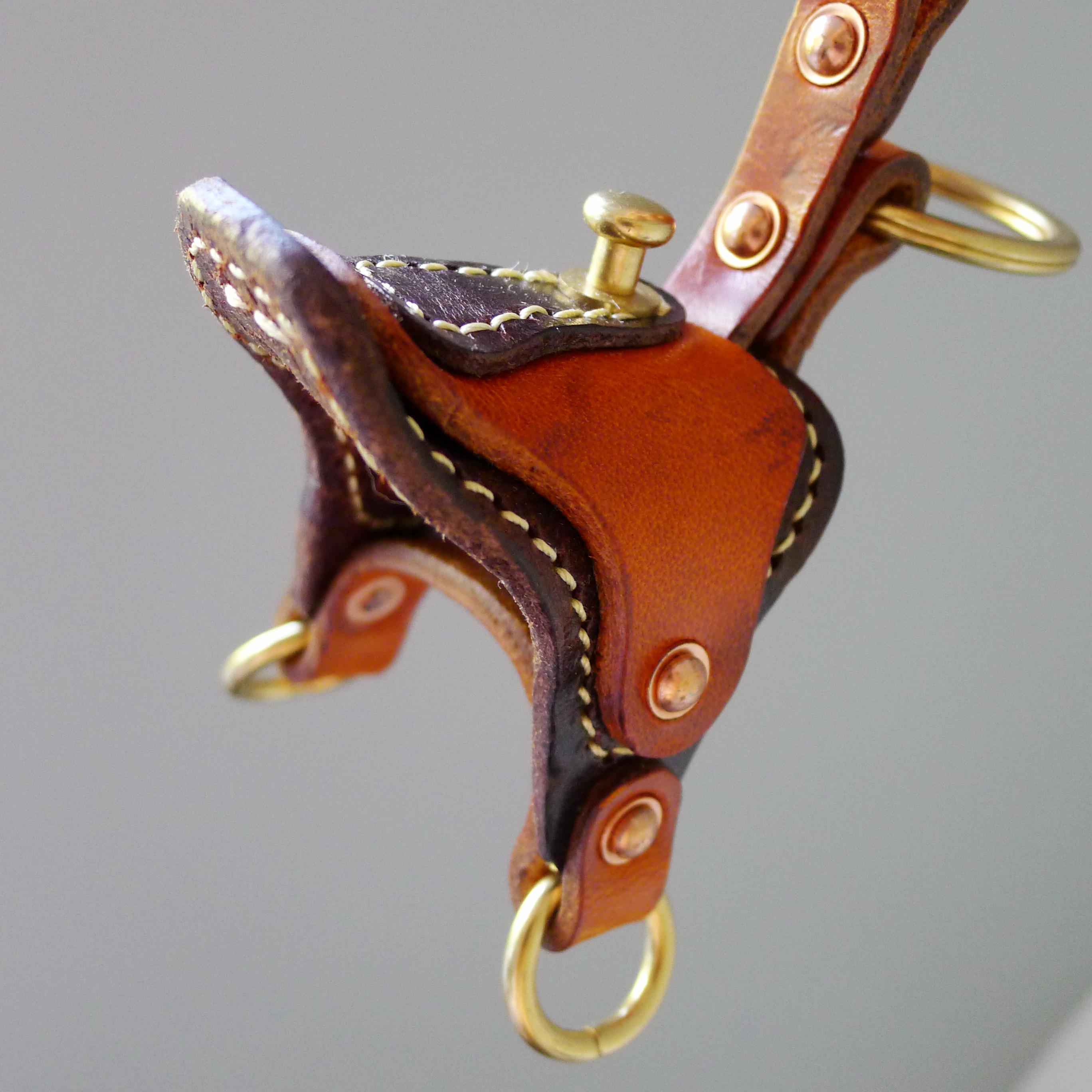 Handmade Leather Saddle Keychain: Equestrian Bag Charm;handmade Leather ...