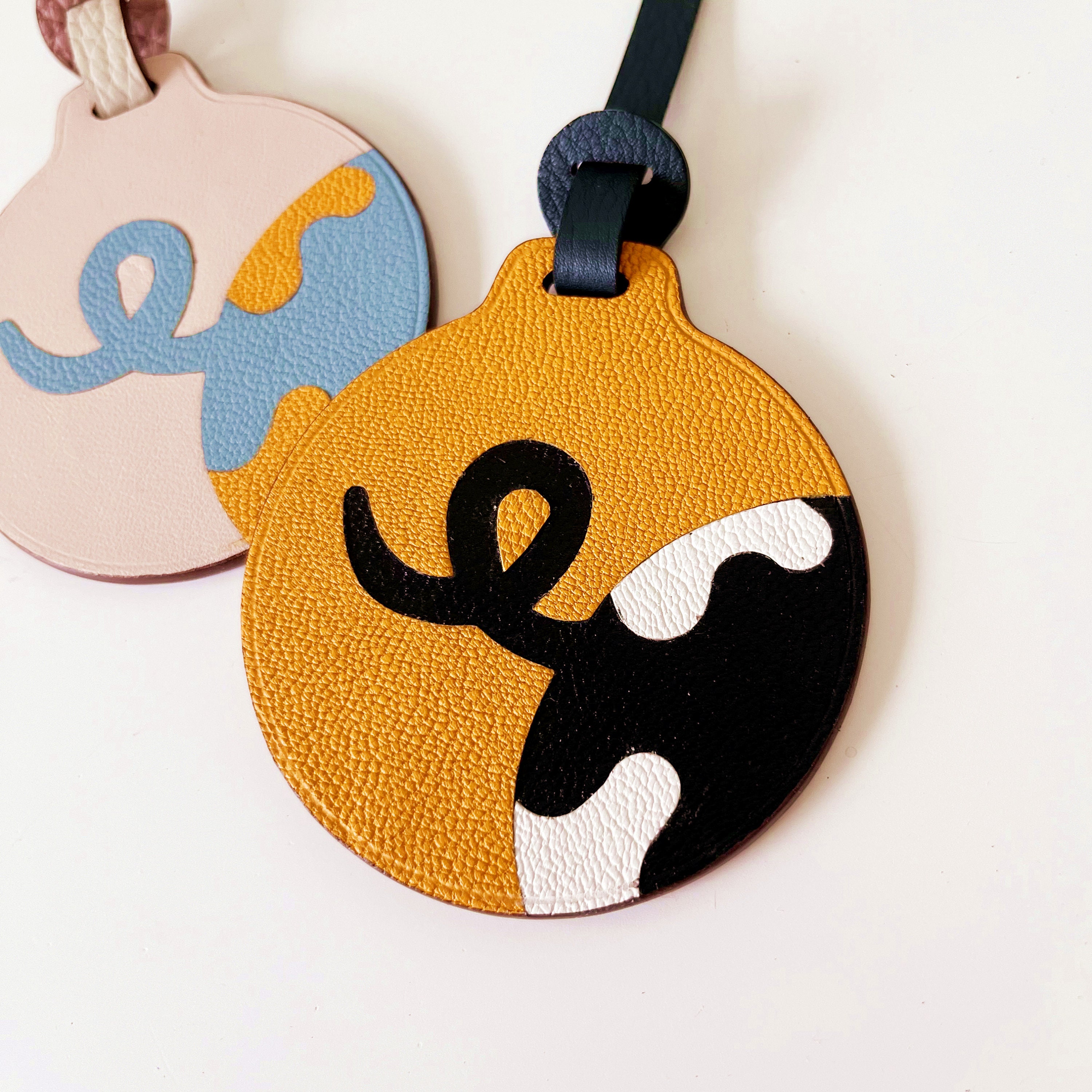 Handmade Leather Bagcharm/handmade Colorful Leather Bag Charm/key ...