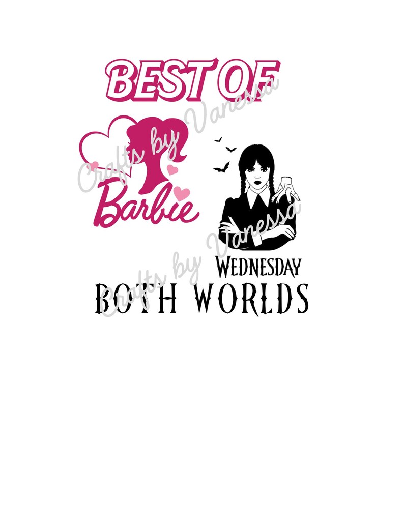 Barbie, Wednesday Adams, SVG, PNG, Digital Download, Custom, Best of ...