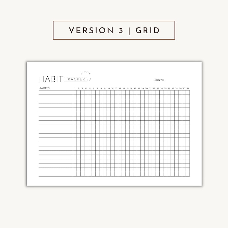 Monthly Habit Tracker Printable Planner A3 A4 Letter Goal Tracker ...